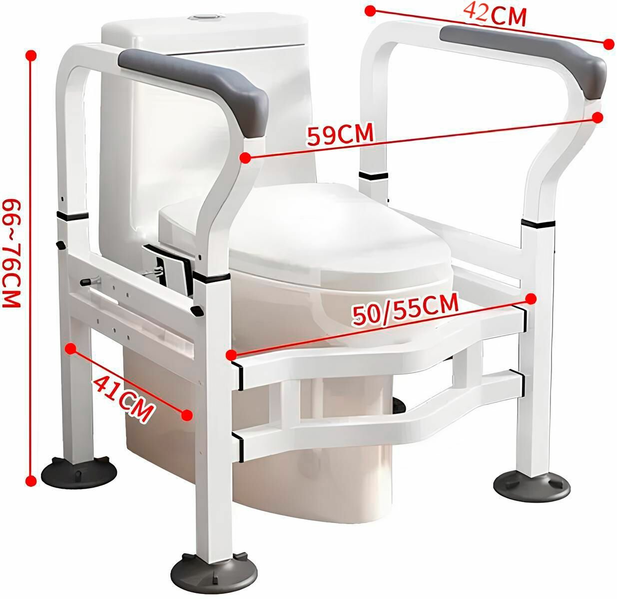 Стойка-опора для унитаза регулируемая, напольный поручень для туалета для пожилых и инвалидов