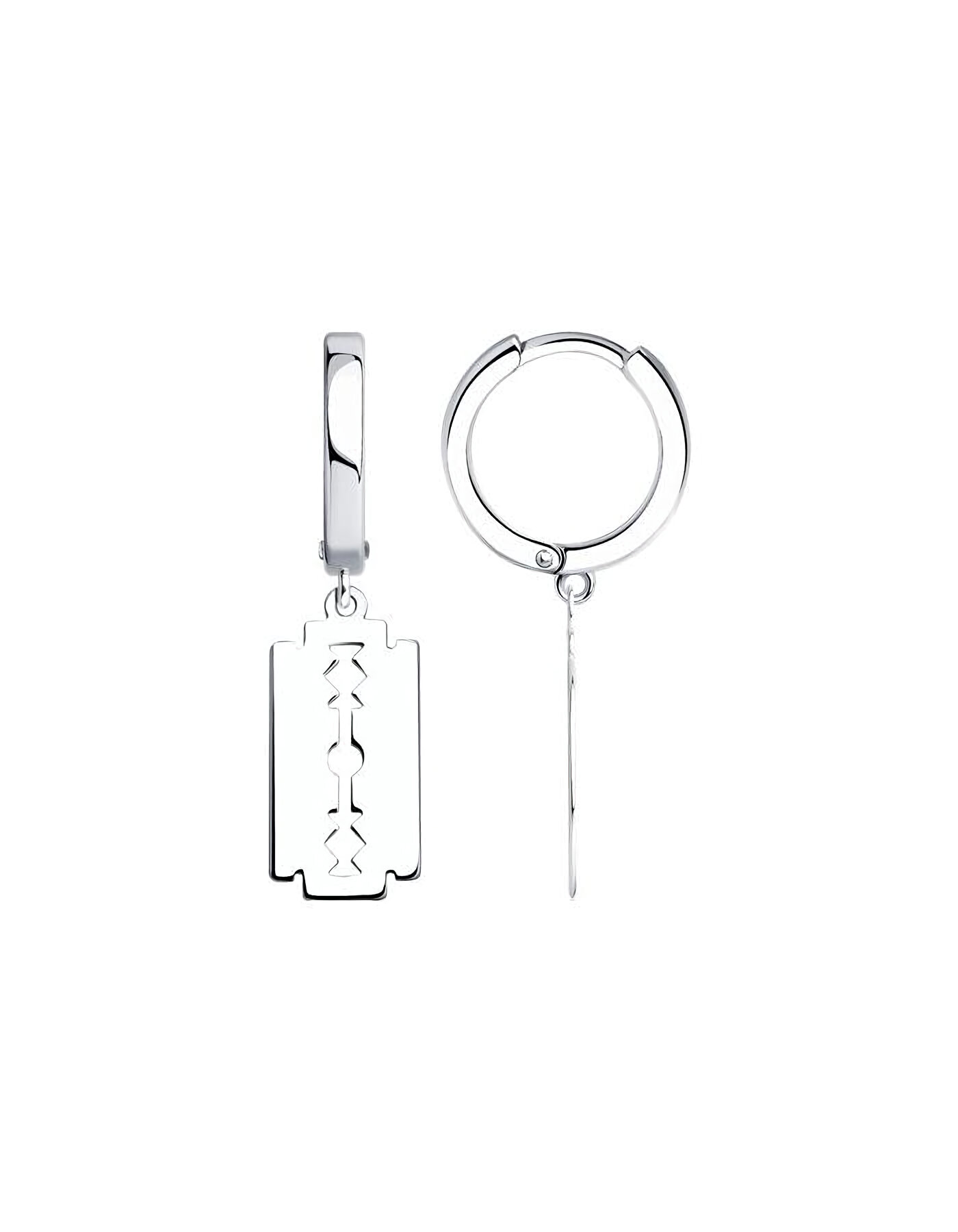 Серьги конго, серебро, 925 проба, родирование