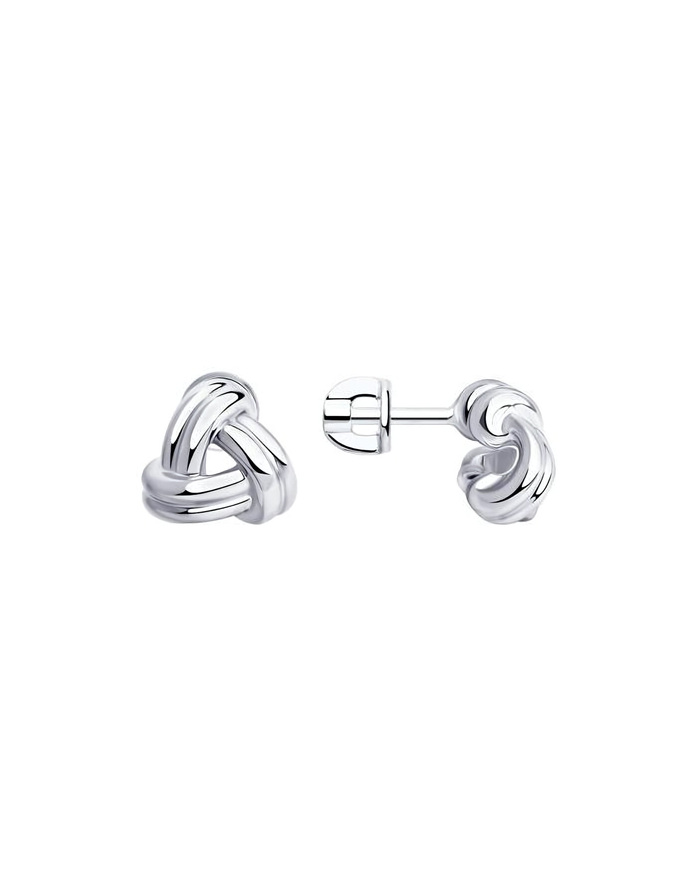 Серьги пусеты, серебро, 925 проба, родирование