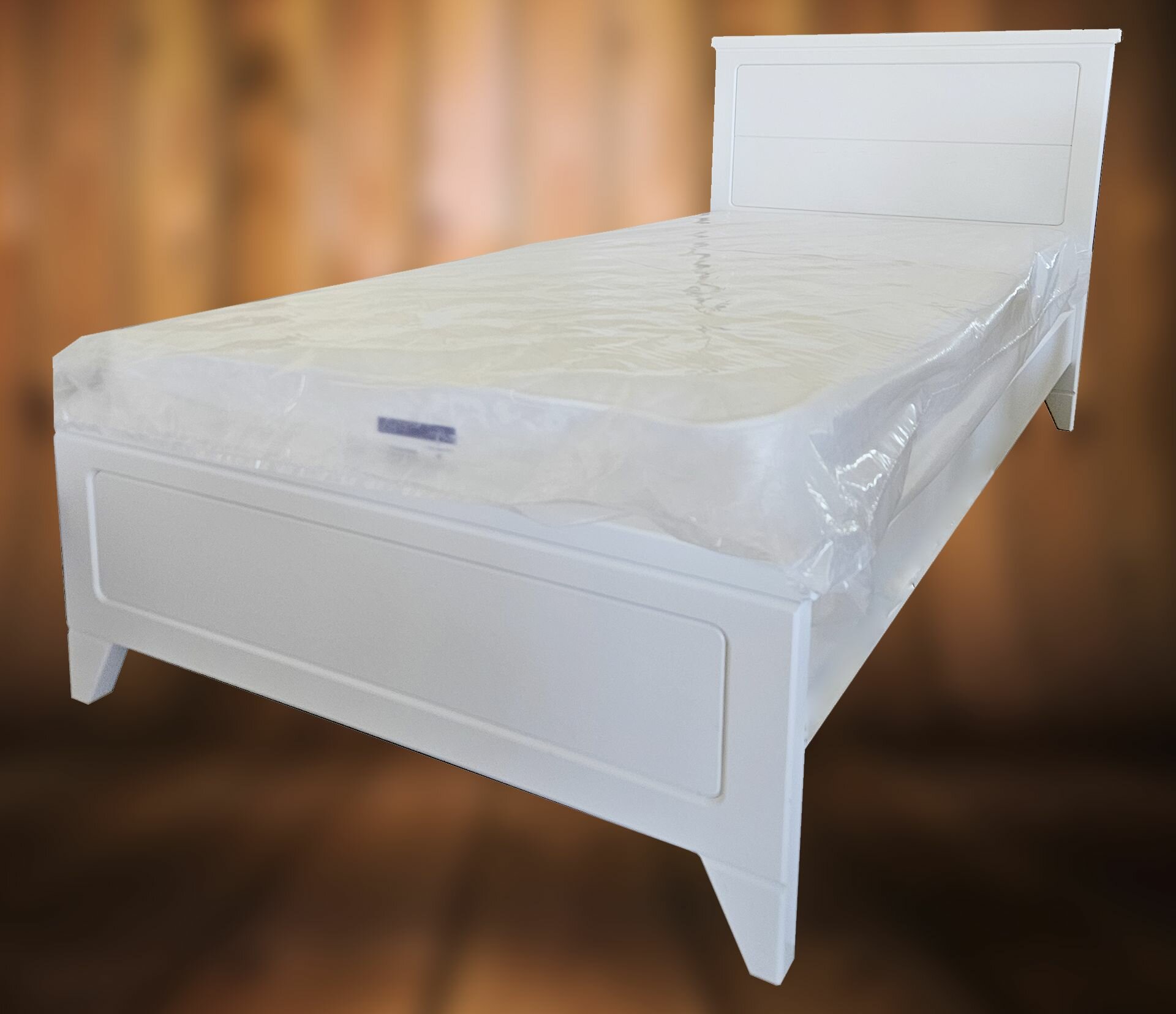 Кровать 2 м Эйр W055 под матрас 120 на 200, цвет Белый, массив дуба