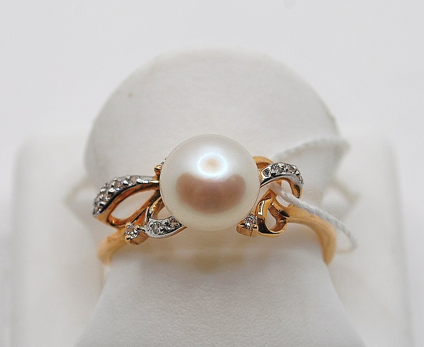 Кольцо, красное золото, 585 проба, жемчуг культивированный