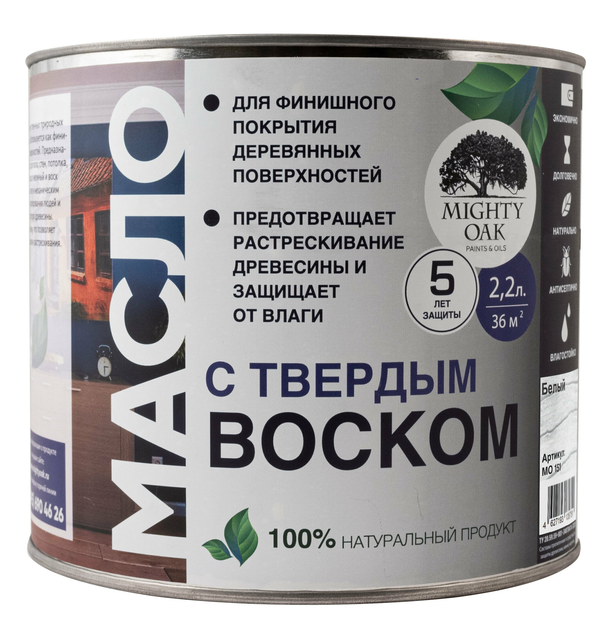 Масло с твердым воском Mighty Oak цвет белый 2 л