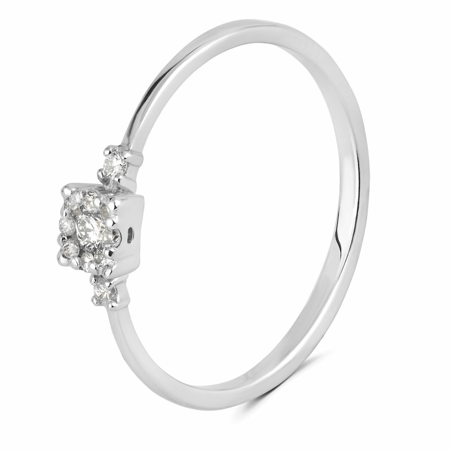 Кольцо помолвочное, белое золото, 585 проба, родирование, бриллиант