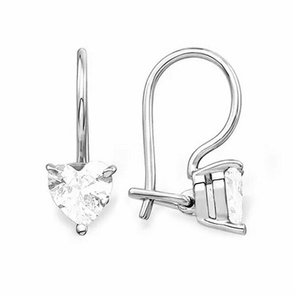 Серьги, серебро, 925 проба, родирование, фианит