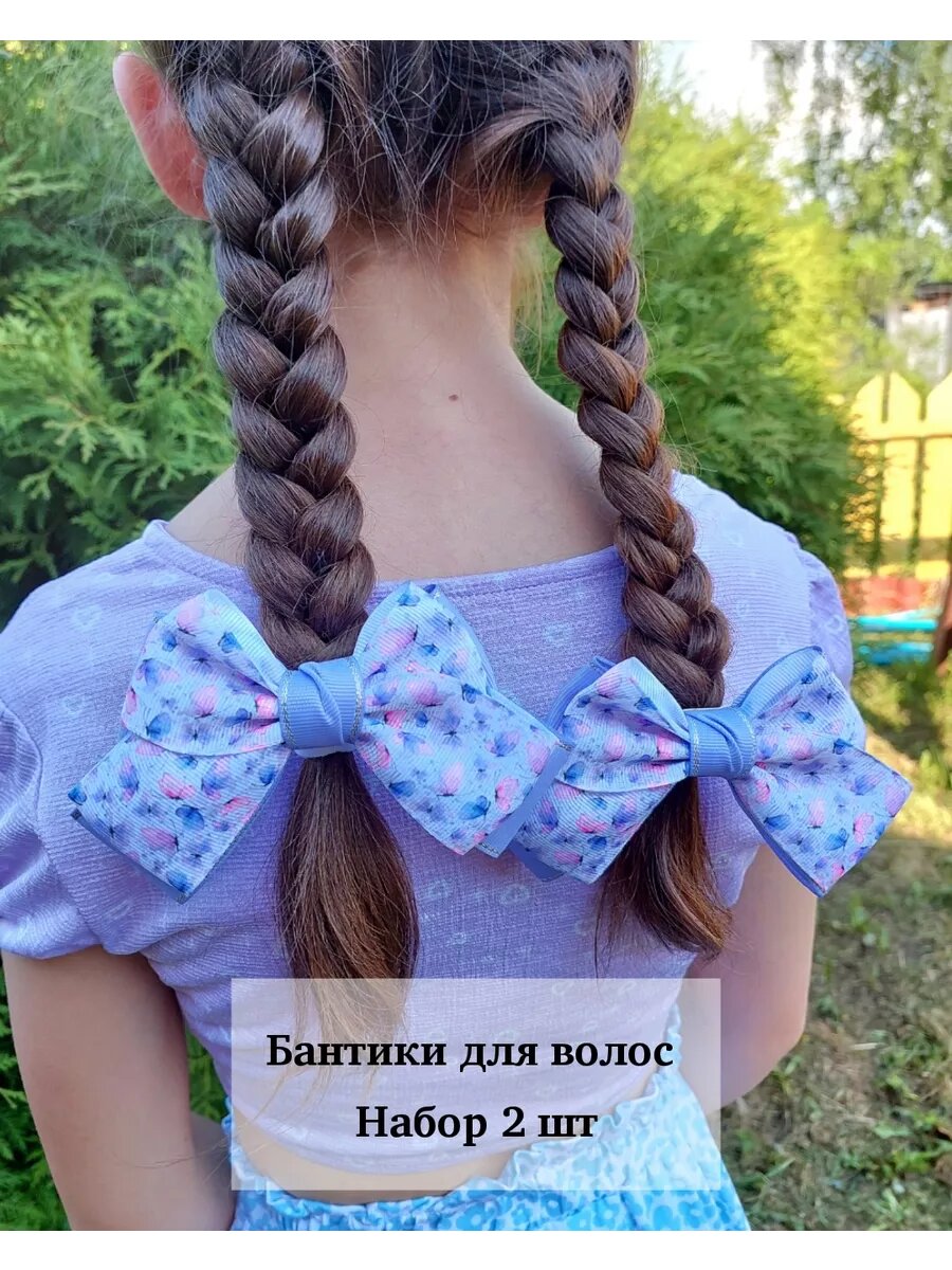 Бантики Арт и Дизайн, для девочек, текстиль, диаметр резинки 4 см, цвет сиреневый