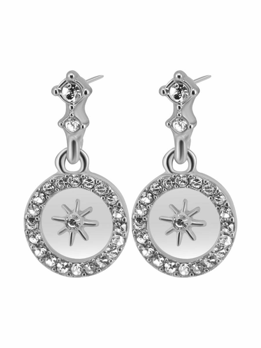 Серьги с подвесками, фианит