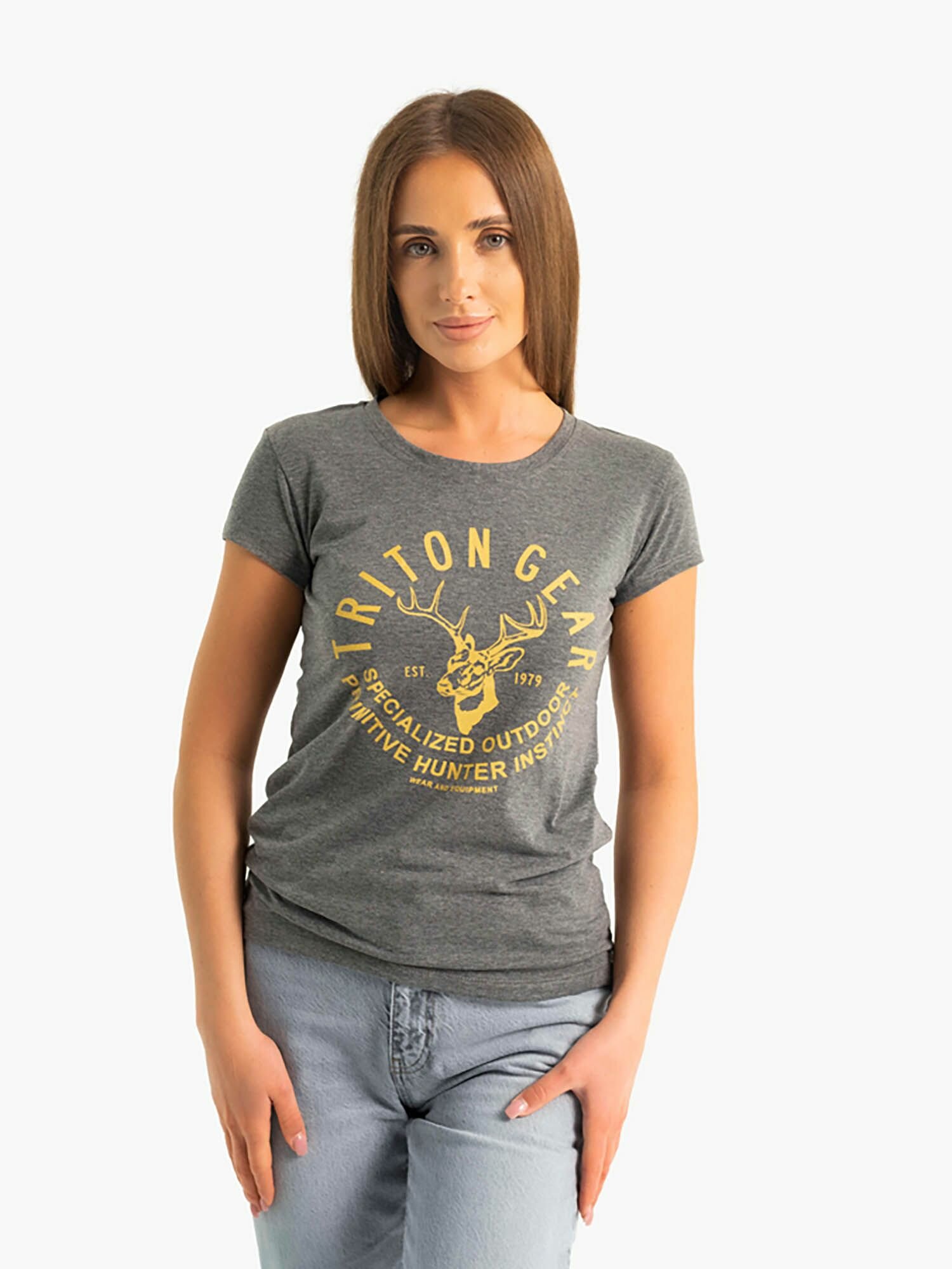 Футболка "PRIMITIVE INSTINCT" (т. Серый) TRITONGEAR Размер M (42-44)