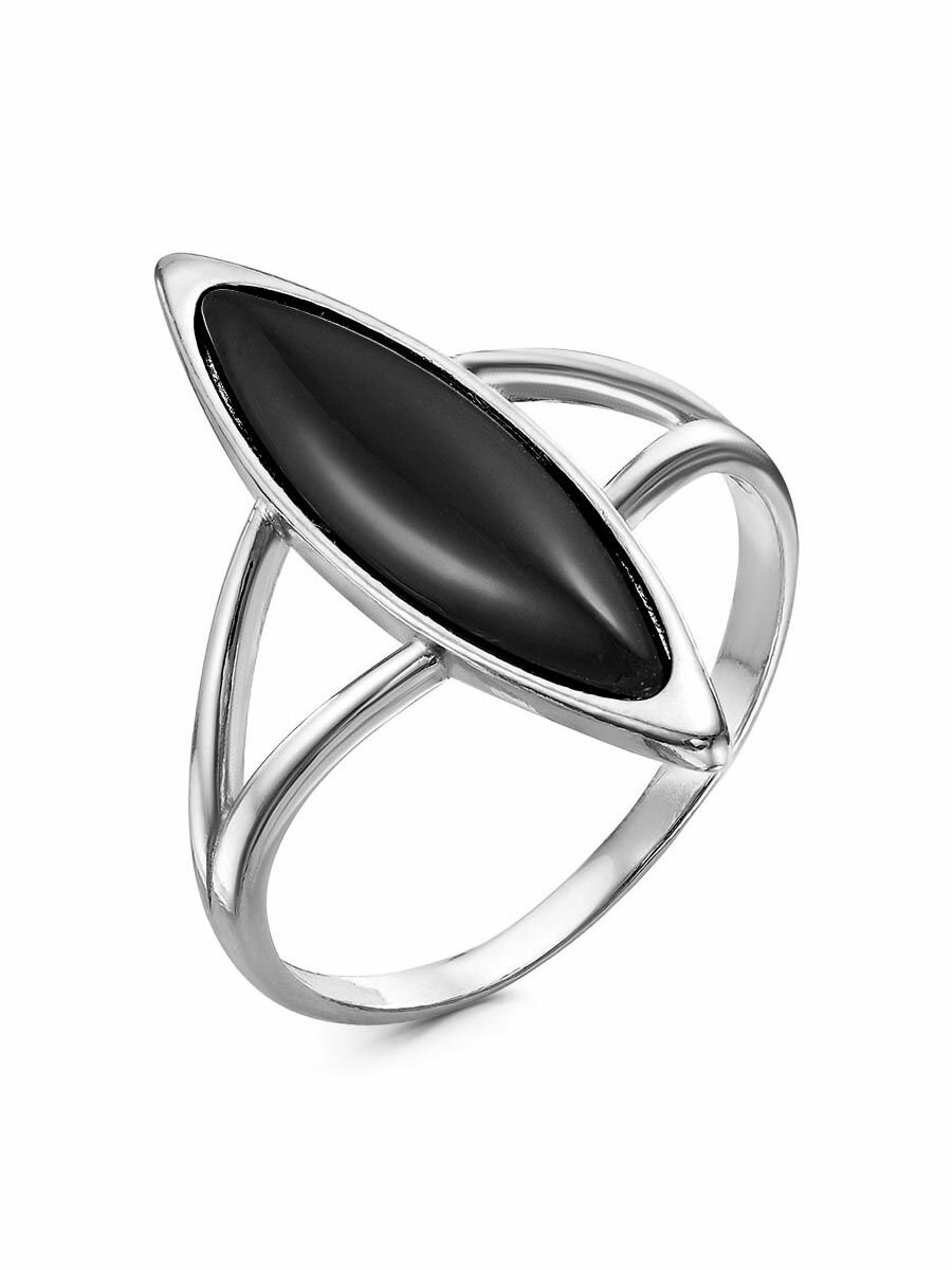 Кольцо, серебро, 925 проба, родирование, агат синтетический