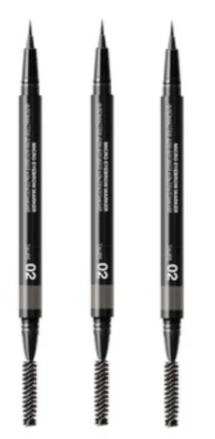 Фломастер для бровей Relouis Ультратонкий, тон 02 taupe, 3 шт