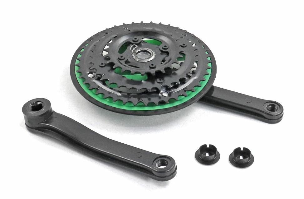 Шатуны 3зв. 42-34-24зуб/шатуны 170мм черные с цветной защитой (комплект)