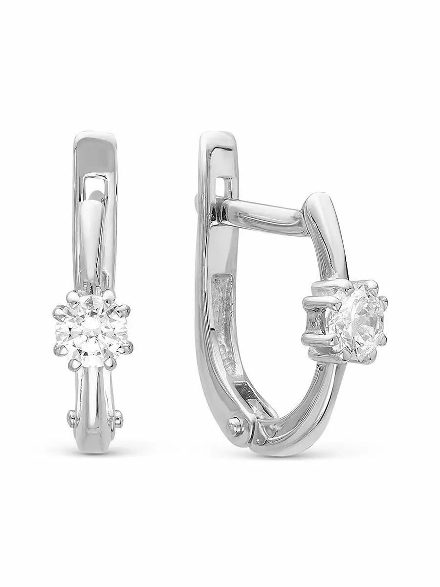 Серьги, серебро, 925 проба, фианит
