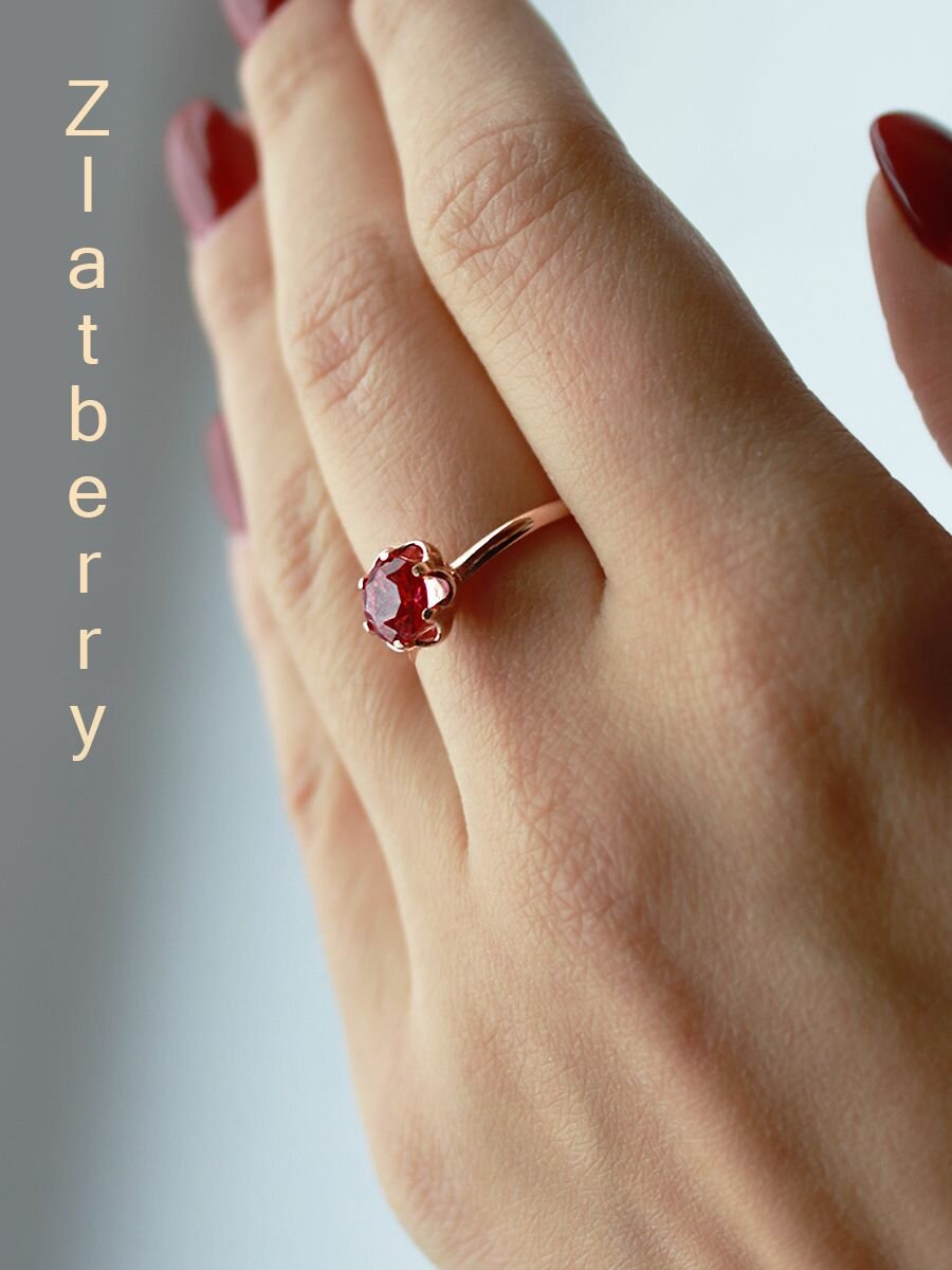 Кольцо, серебро, 925 проба, корунд синтетический