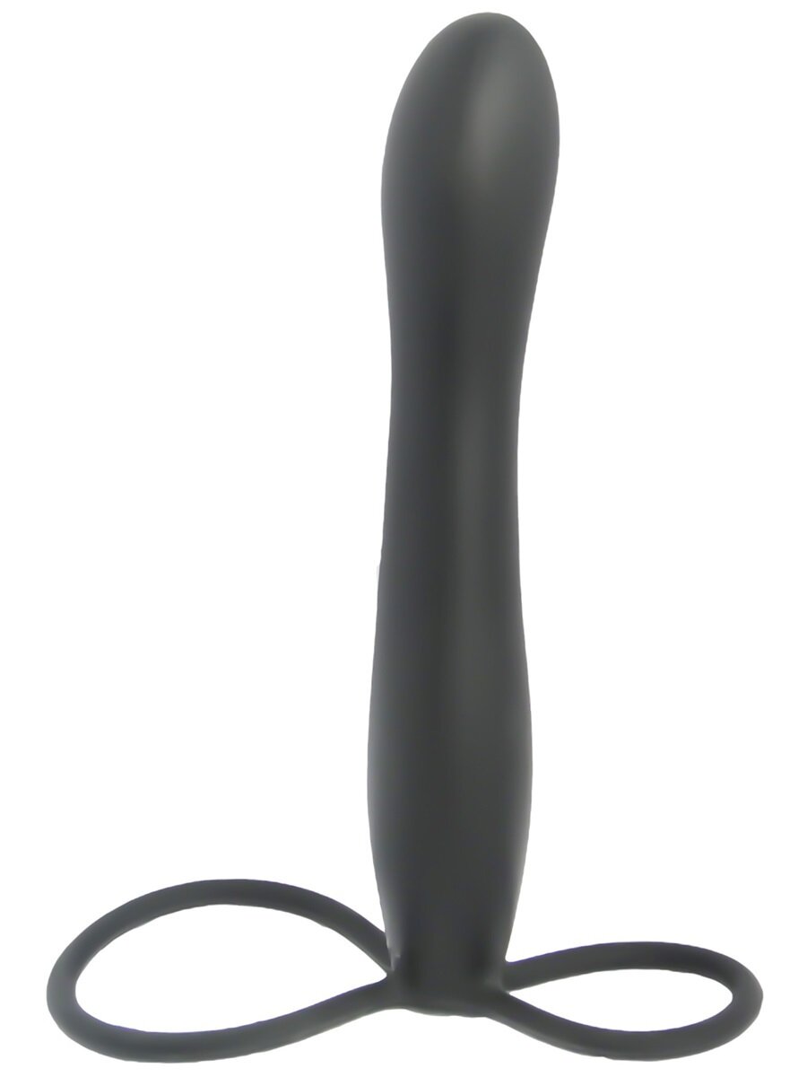 Насадка-фаллоимитатор с креплением на пенис для двойного проникновения "MOJO BLACKJACK" 14см