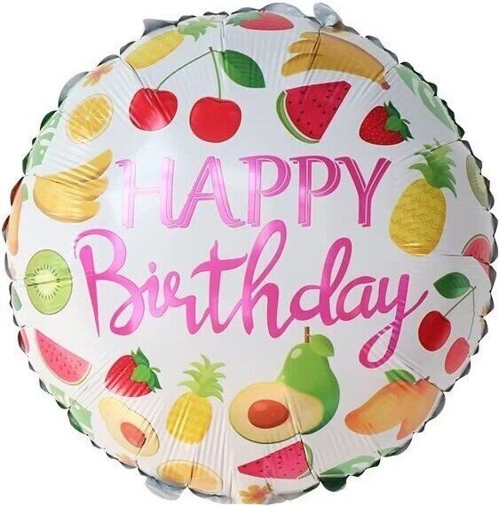 Шар (18'/46 см) Круг, Фруктовый микс, 1 шт.