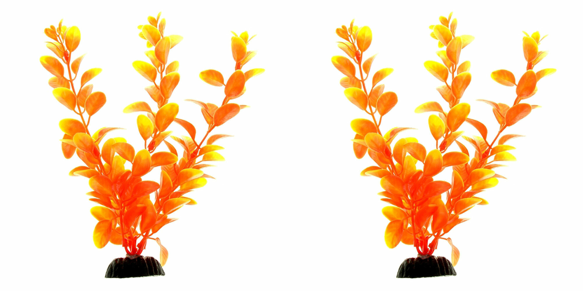 Homefish Растение для аквариума Людвигия, пластиковое, с грузом, 11 см, 2 шт