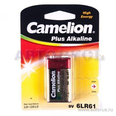 Батарейка угольно-цинковая camelion super heavy duty крона 9v (1 шт) 6f22-bp1b