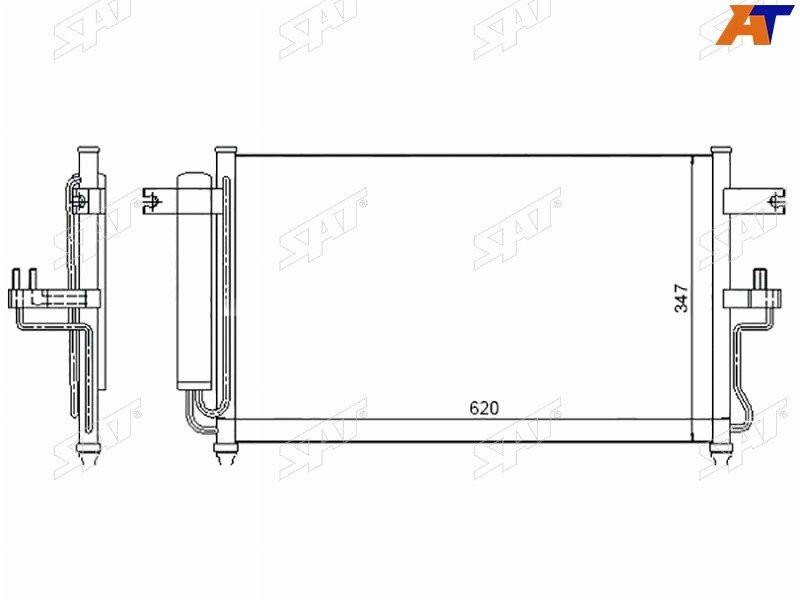 . SAT Радиатор кондиционера для Hyundai Accent 99-12 / ТагАЗ Accent 99-12