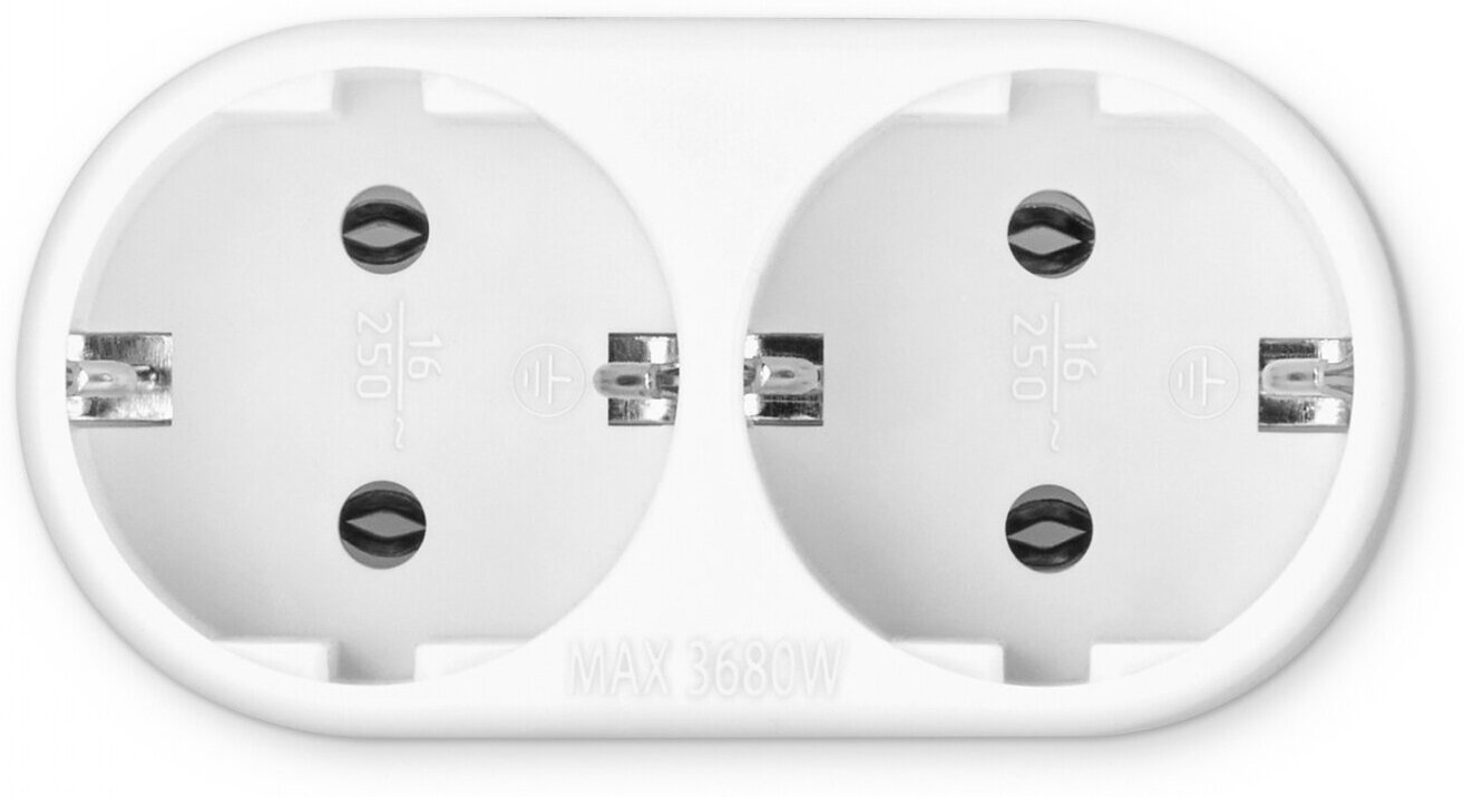 Сетевой разветвитель Buro BU-PS2G-W (2 розетки) белый (пакет ПЭ)