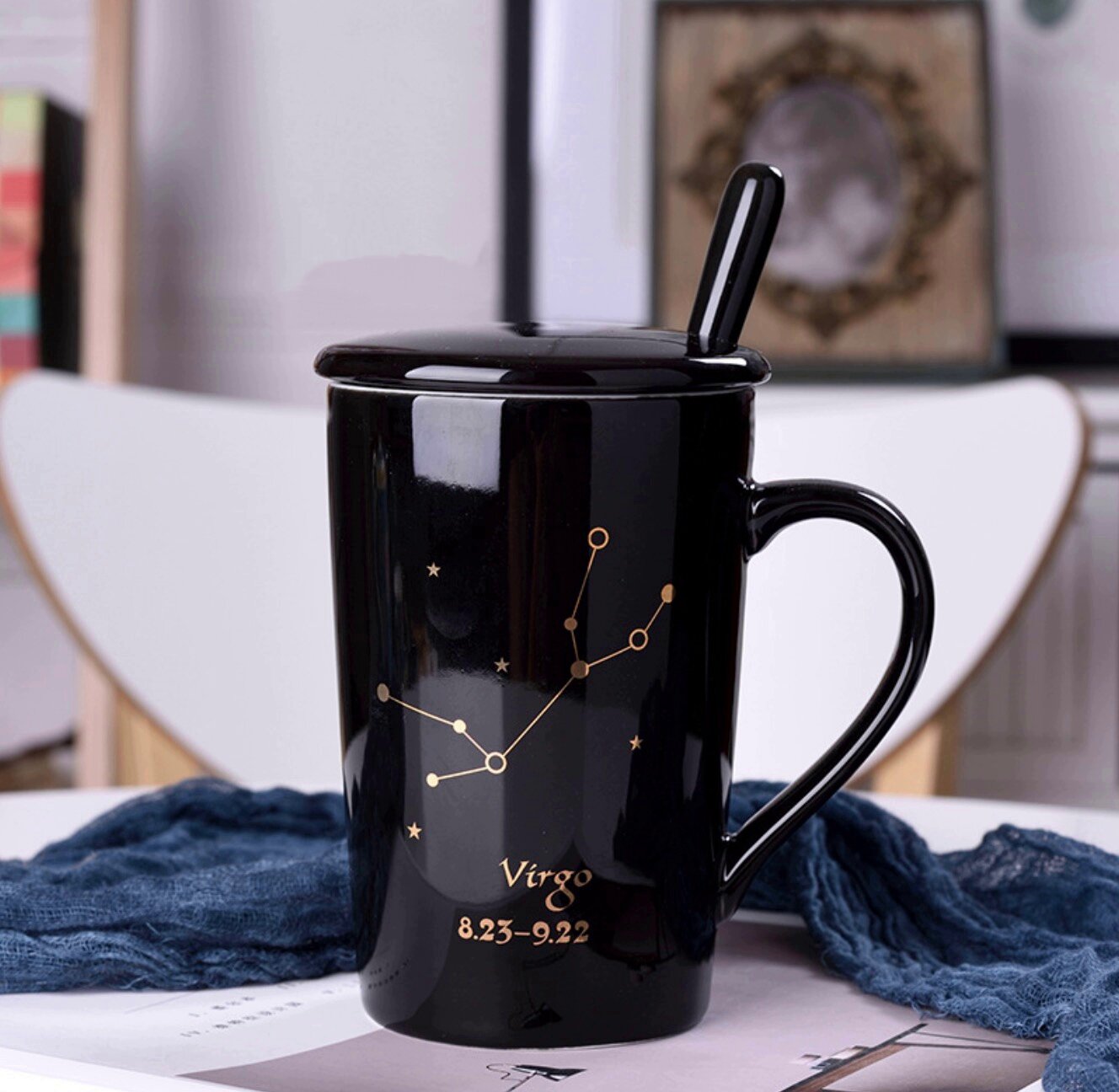 Керамическая чашка MyPads знак зодиака созвездие дева оригинальный и памятный подарок на День рождения 23 14 февраля Новый год мужчине женщине парню девушке ребенку