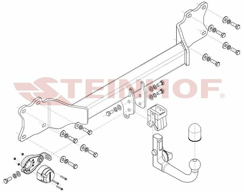 Фаркоп на Porsche Cayenne III 9YA (также Hybrid) 05/2017-, Porsche Cayenne Coupe 2019- (паспорт и сертификат в комплекте)(без электрики) Steinhof. P-201