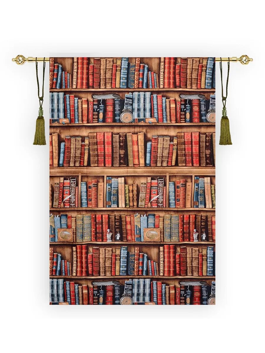 Большой гобелен на стену Книжные полки 195х144 см.