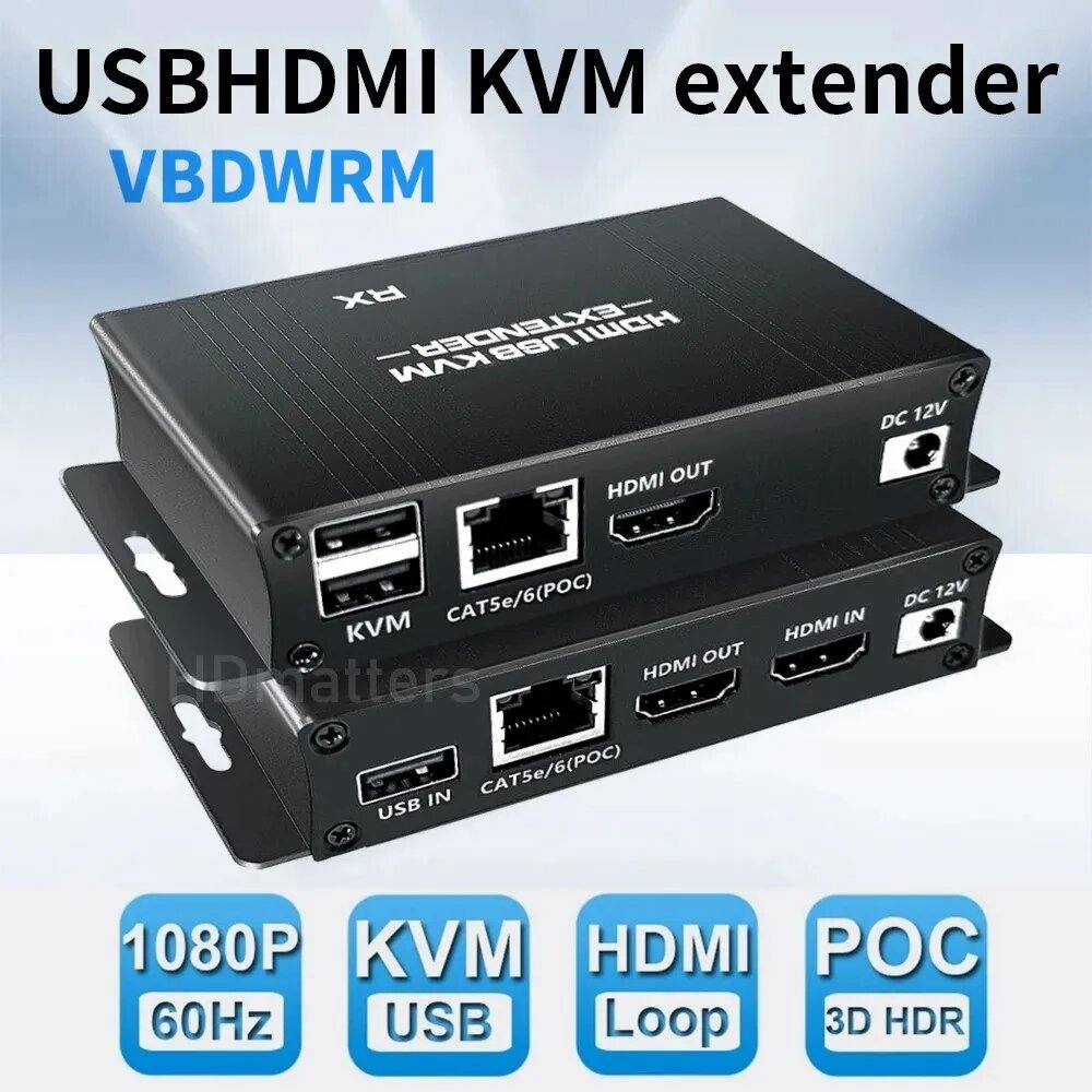 HDMI KVM удлинитель VBDWRM 60M EU power supply