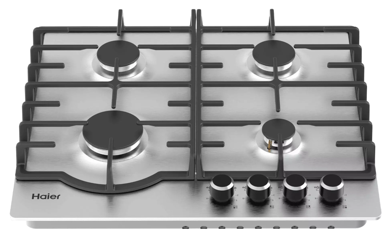 Варочная панель Haier HHX-M64RNVX, 4 конфорки, чугунные решетки — фото 1