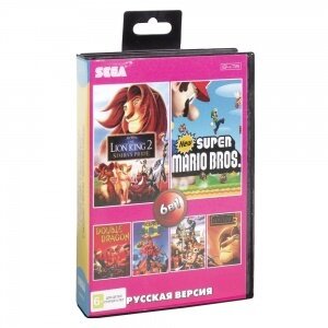 16 bit картридж 6 в 1 SEGA / картридж для Сеги 16 бит