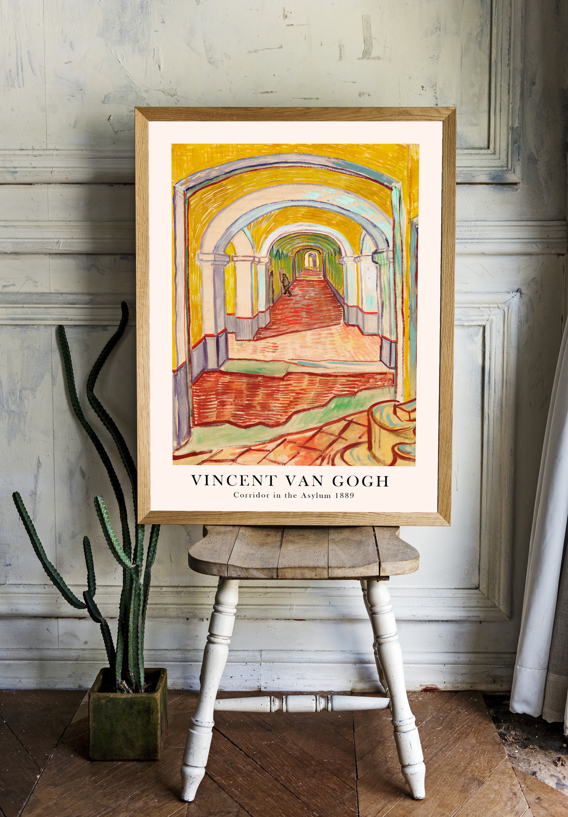 Постер "Винсент Ван Гог - Коридор в приюте, 1889" 40x50 без рамы