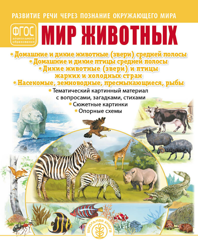Мир животных: Домашние и дикие животные (звери) средней полосы. Развитие речи через познание окружающего мира