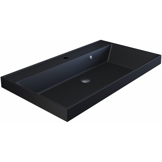 Раковина Uperwood для ванной кварцевая Classic Quartz 80х45х15 см, черная матовая, уголь