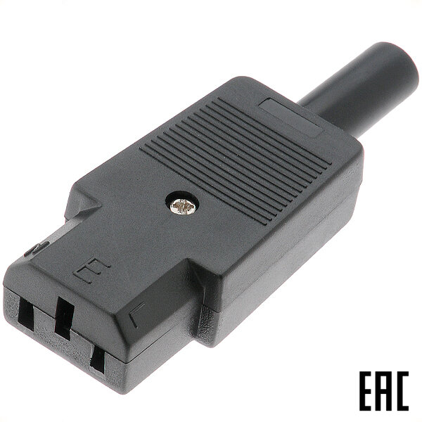 Розетка сетевая на шнур 11-0004 чёрная Rexant (10 шт. в комплекте)