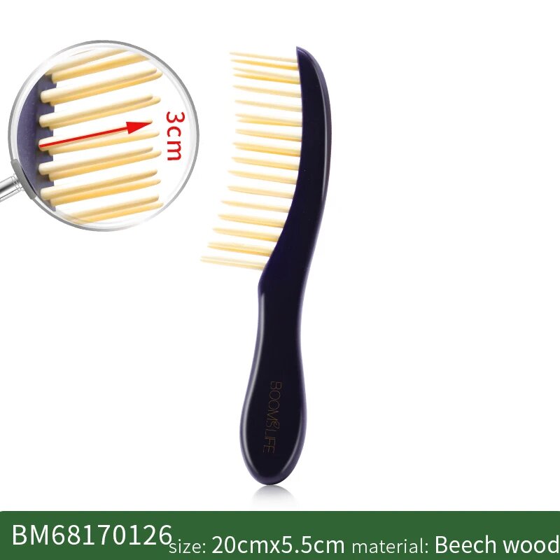 BOOMSLIFE Деревянная расческа для волос Wide comb A
