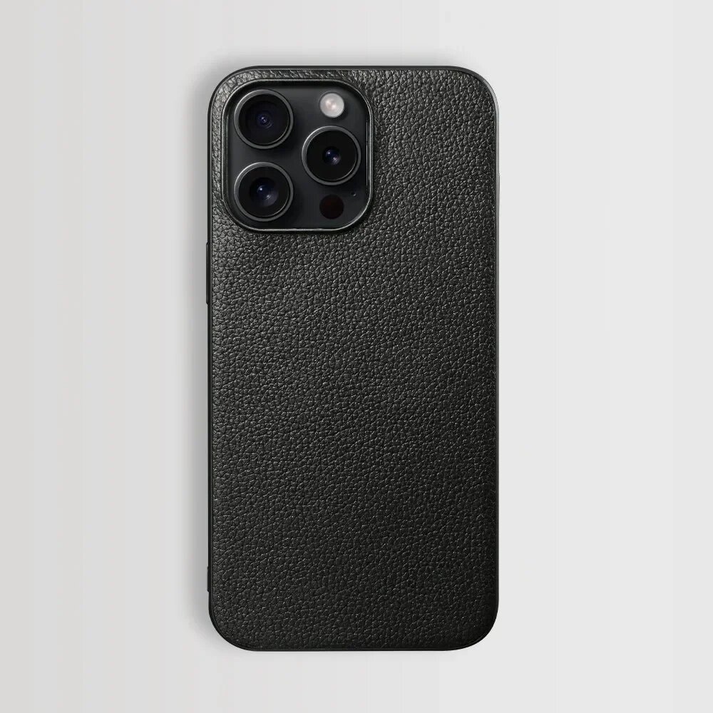 Черный кожаный чехол для iPhone 14 Pro Max, Black5601