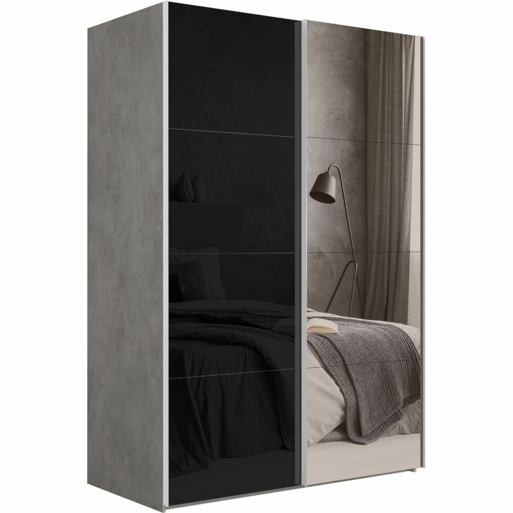 Шкаф-купе Эста 1,6, 2,2м зерк бронза/черн стекло