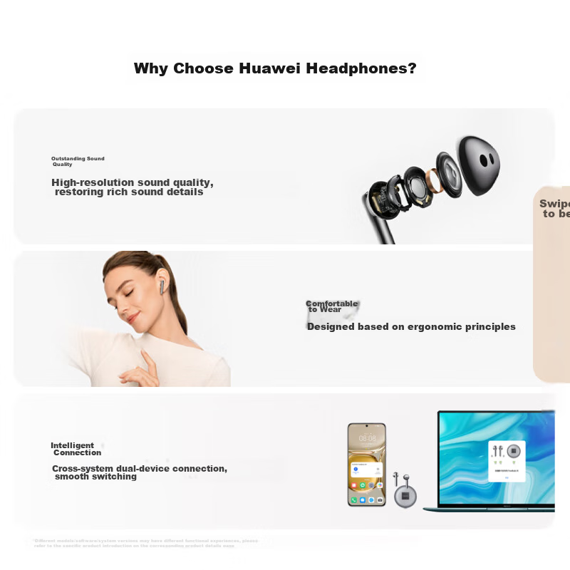 Беспроводные наушники HUAWEI FreeBuds 4E 2024 Ceramic White с высококачественным звуком для игр спорта и музыки