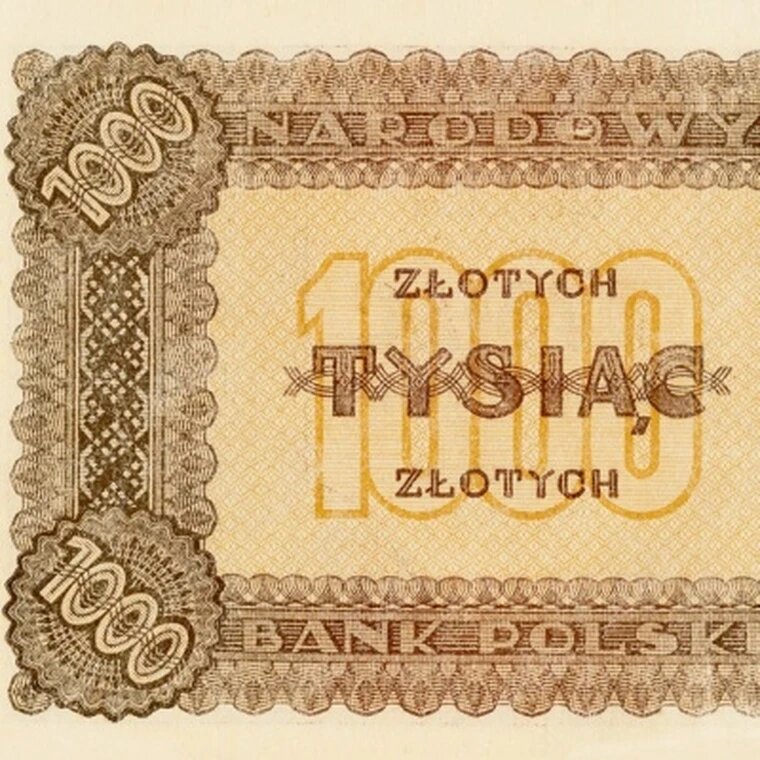 Польша 1000 злотых 1945 Народный Банк, сувенирная копия, банкноты и купюры редкие коллекционные