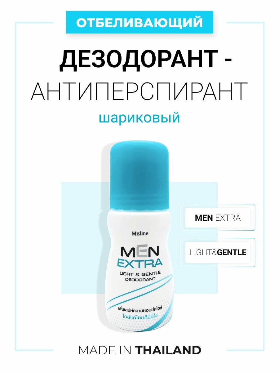 Роликовый мужской дезодорант-антиперспирант Mistine"Men Extra"для чувствительной кожи 35 мл.