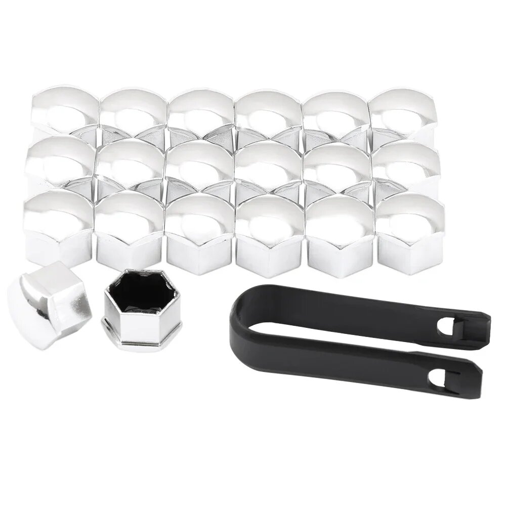 Колпачки для колесных болтов и гаек, 17 мм, 20 шт./лот, колпачки для Skoda octavia a5 a7 1, rapid fabia yeti, превосходные аксессуары Серебристый