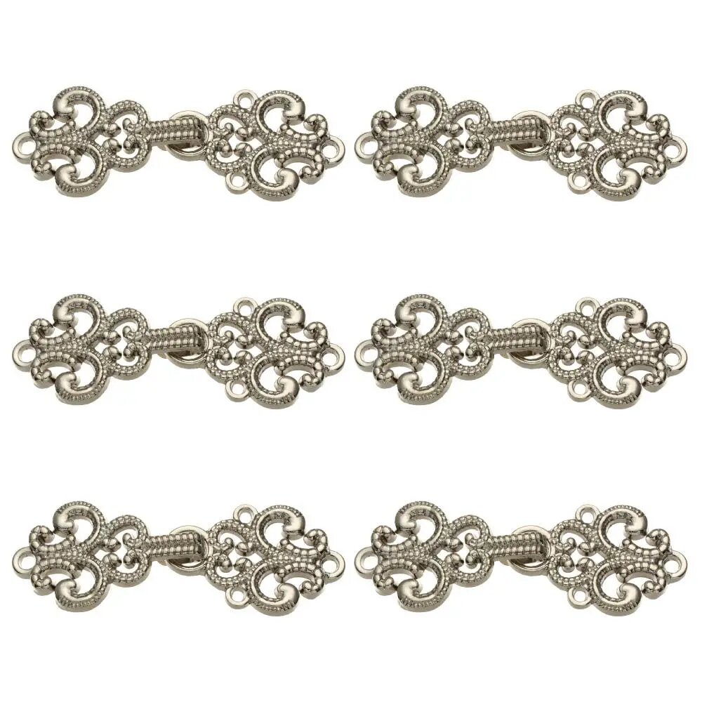 Металлические застежки серебряного цвета, 6 шт. Silver-04