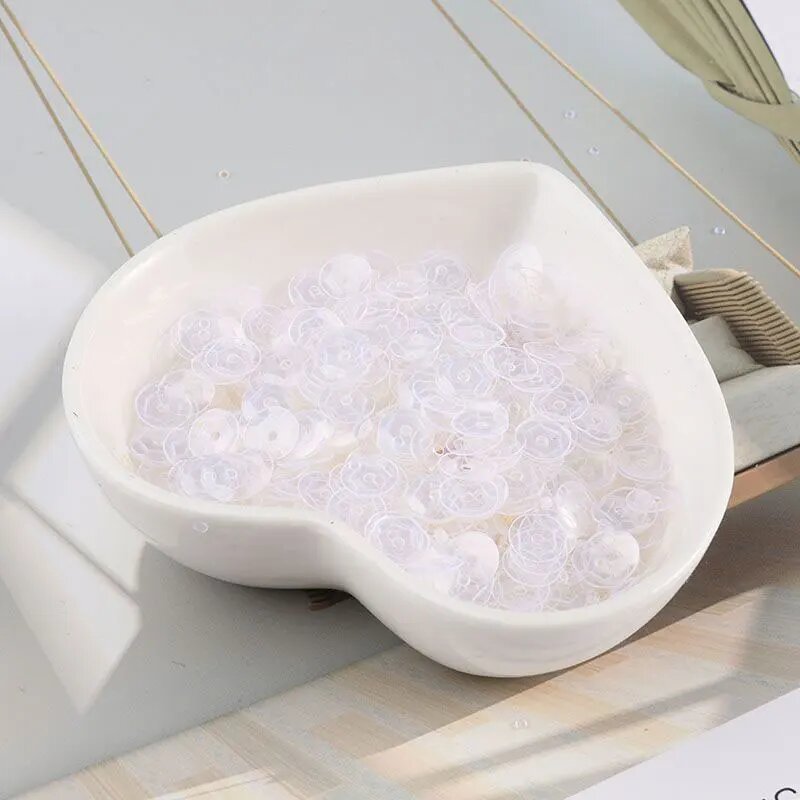 Объемные блестки ПВХ 3-6 мм Белый, 6mm 10g, transparent white