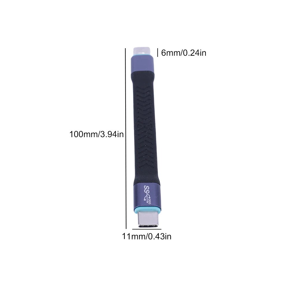 Кабель для передачи данных PD 100 Вт USB 3,2 Тип C к USB C 3,2, кабель для передачи данных USB Gen 2 20Gpbs, быстрая зарядка, короткий USB-шнур, провод для SSD, внешний аккумулятор