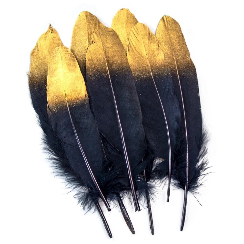 Золотые гусиные перья для рукоделия Wisethers 20 шт. Черный, Style 8