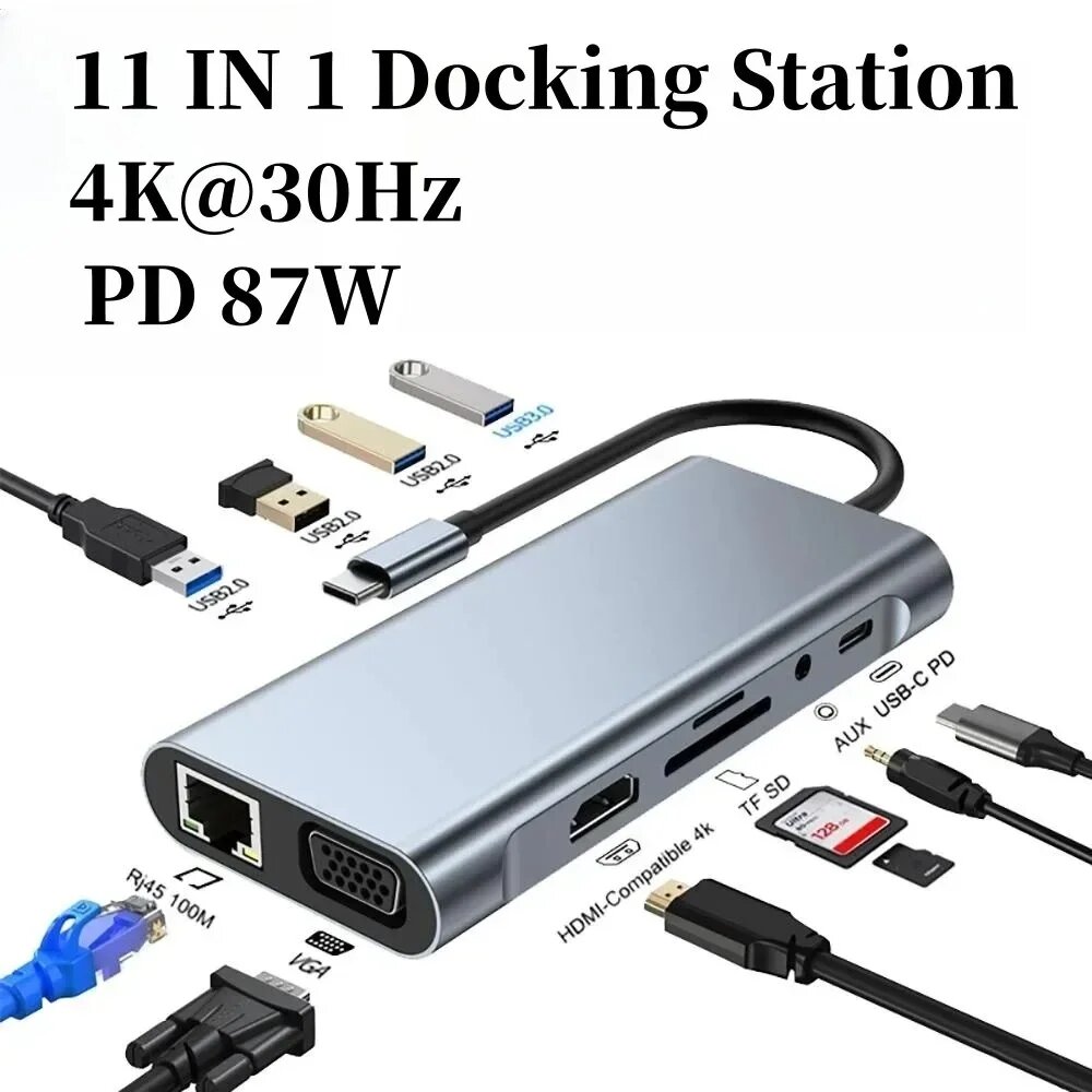 ICANING Док-станция 11 в 1 USB C