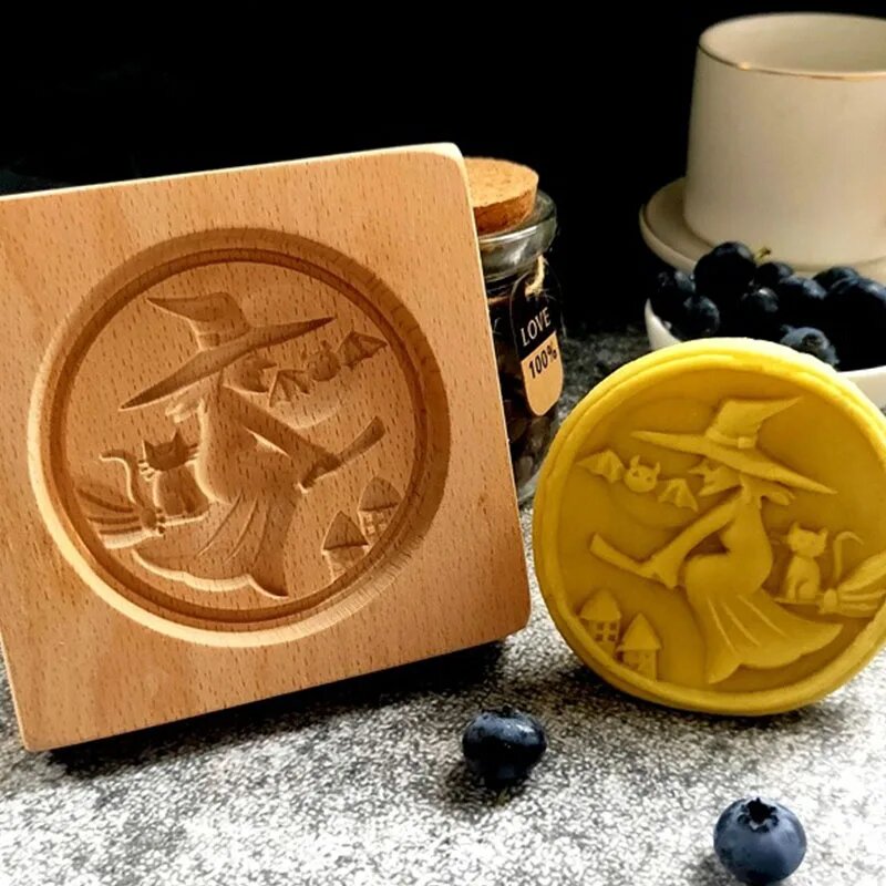 Деревянные формы для печенья 3D для детей Witch