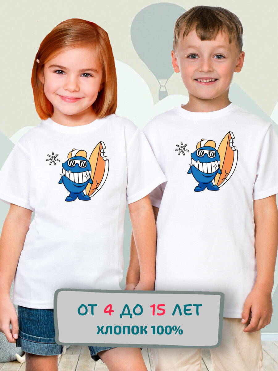 Футболка с акулой серфинг