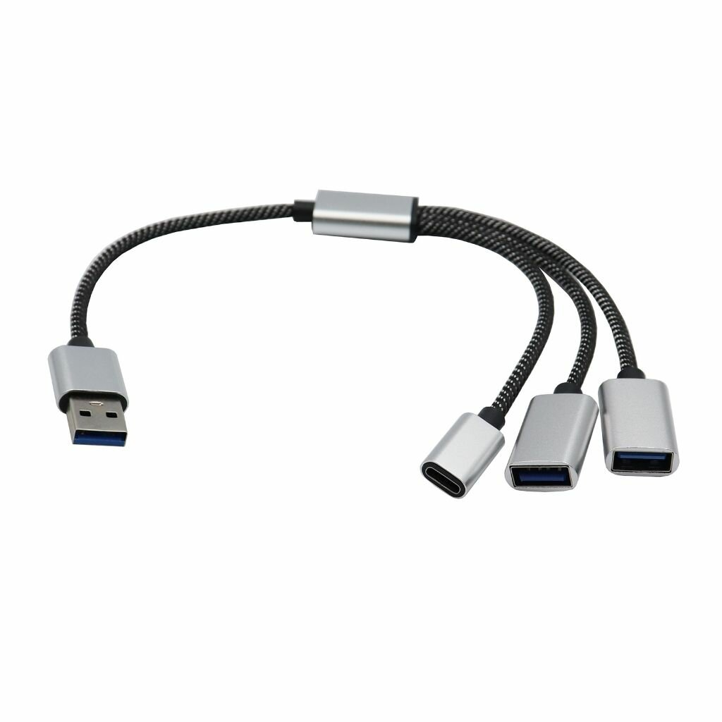Соединительный кабель-разветвитель MyPads USB 2.0, 1 разъем на 2 разъема и C