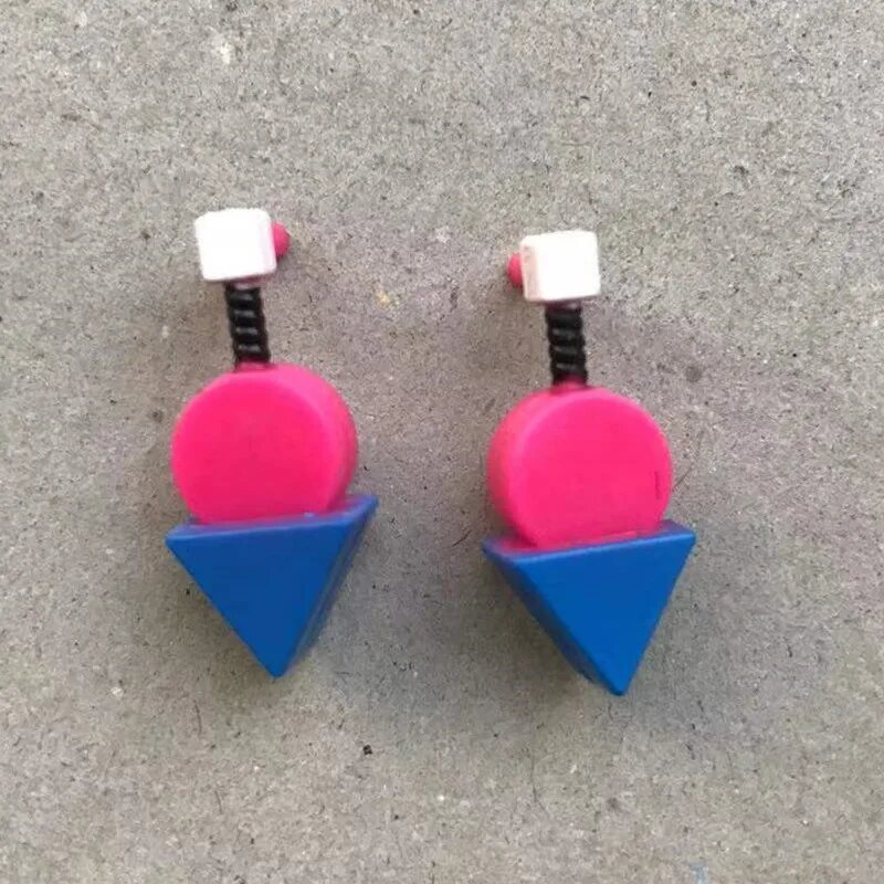 Аксессуары для кукол ROUND YUAN: очки, обувь, шапки, ботинки, декор Розовый, Red blue earrings
