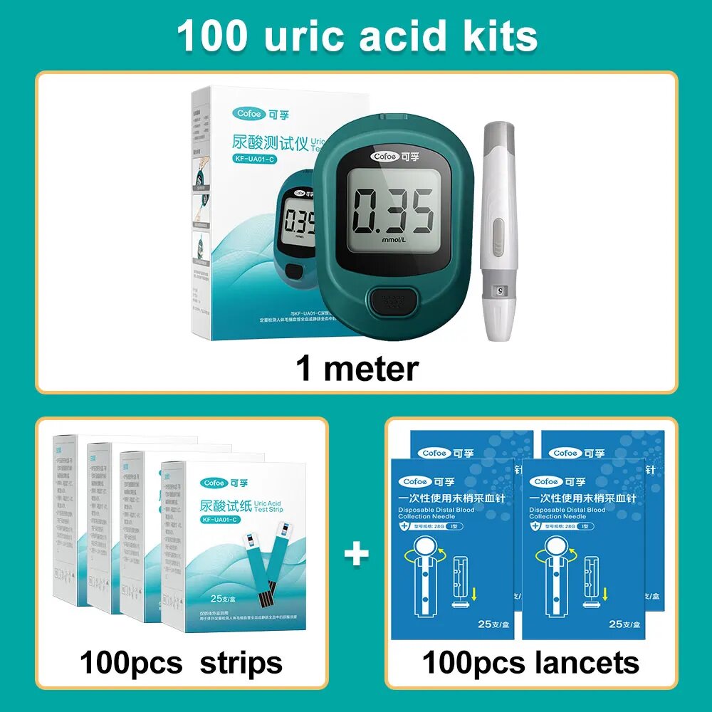 Cofoe KF-UA01-C Монитор мочевой кислоты 100 uric acid sets
