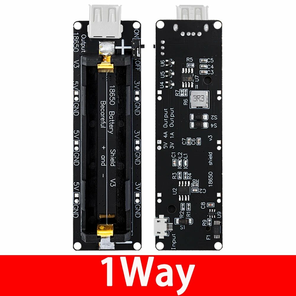 Модуль питания 18650 Battery Shield V3 1Way